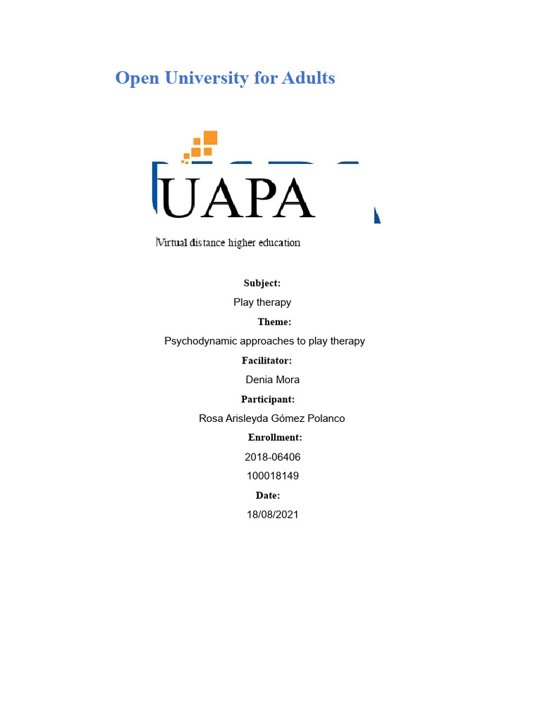 task 3 of play therapy pink | PDF | Psychotherapy | Play Therapy