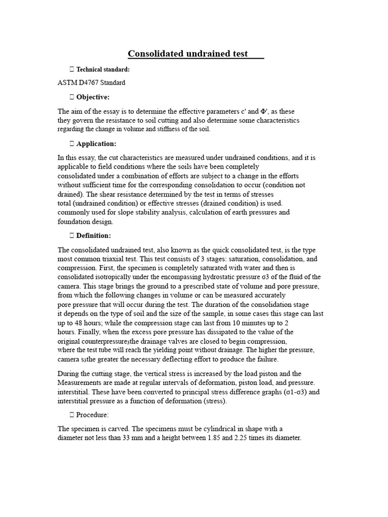 Consolidated test - undrained.docx | PDF | Stress (Mechanics ...