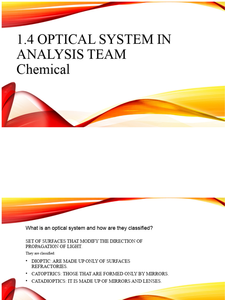 1.4 OPTICAL SYSTEM IN CHEMICAL ANALYSIS EQUIPMENT. | PDF | Optics ...