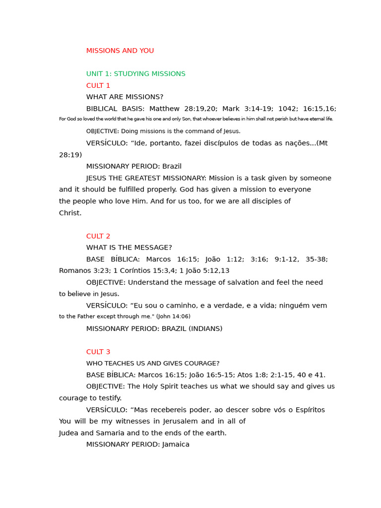 Children's Worship - Missions and You | PDF | Acts Of The Apostles | Jesus