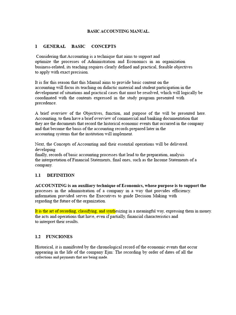 1 Basic Concepts of Accounting PDF | PDF | Debits And Credits | Accounting