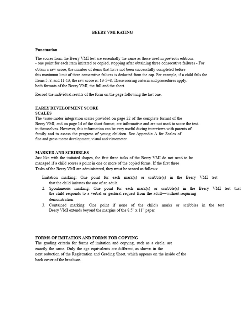 Translation of The Interpretation of The VMI Beery Test | PDF ...