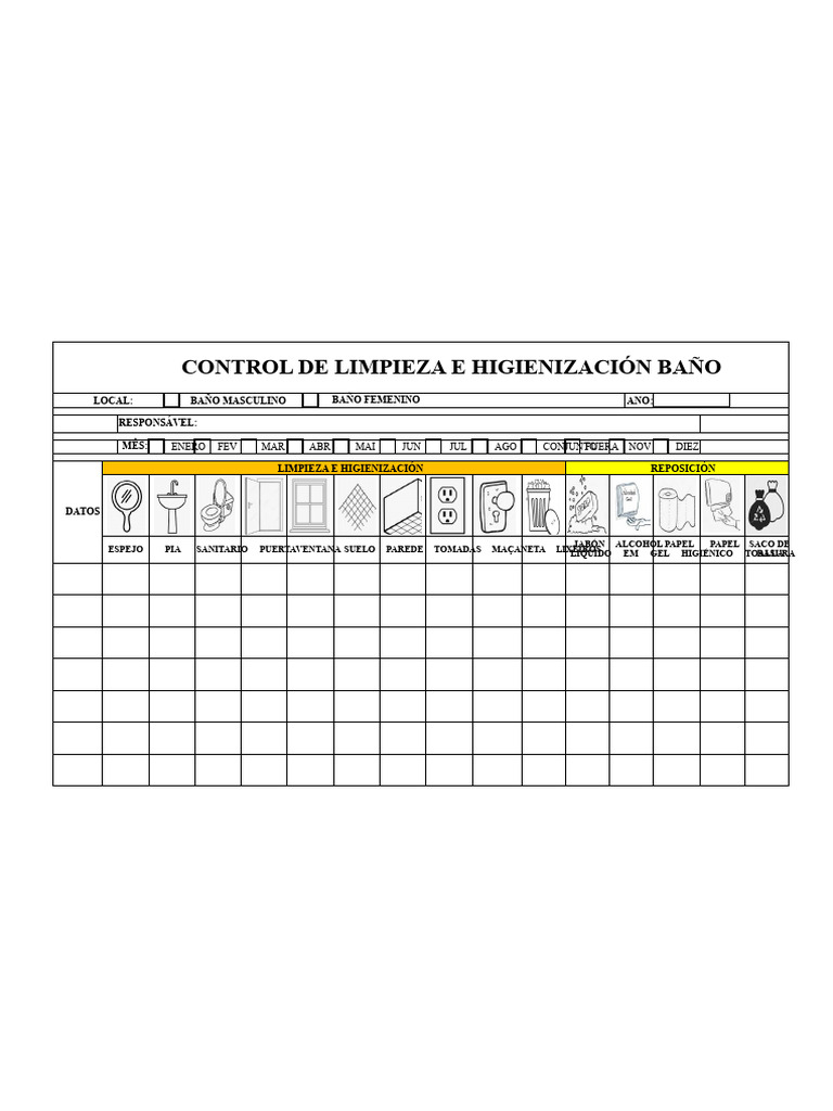 Control de Limpieza del Baño | PDF