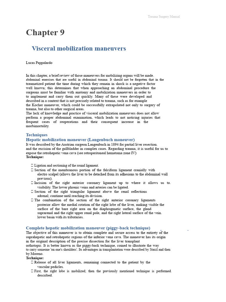 Visceral Mobilization Techniques in Trauma | PDF | Vein | Liver