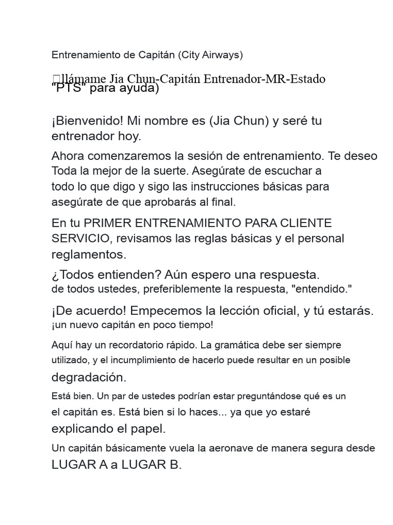 Entrenamiento para Capitanes en City Airways | PDF | Avión | Pista