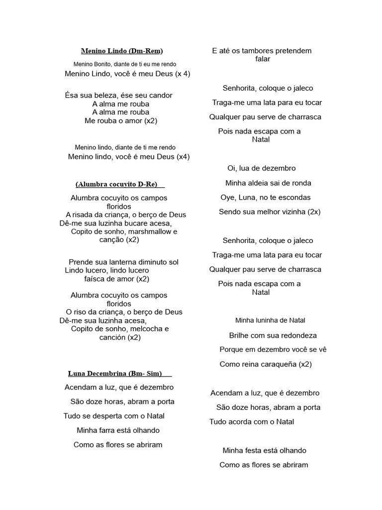 REPERTÓRIO NATALINO CORAL POPURRI | PDF | Natal