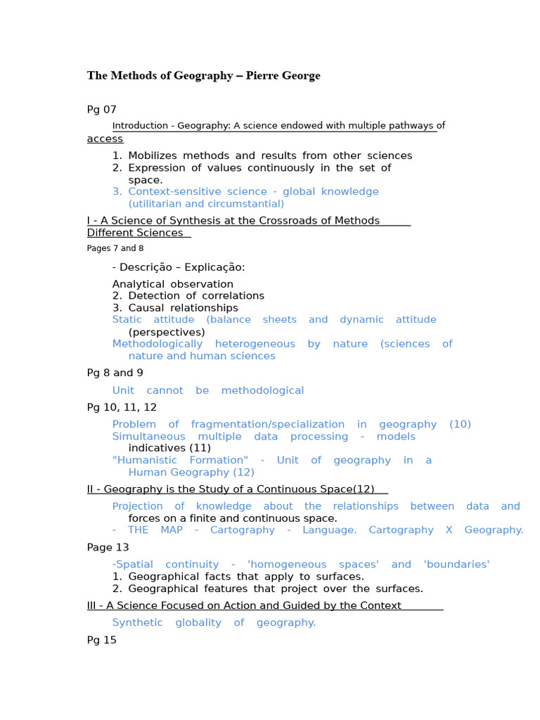 The Methods of Geography – Pierre George | PDF | Geography | Science
