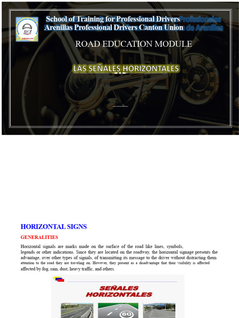 Lesson 12 - Horizontal Signals - 01-14-2023 | PDF | Traffic | Lane