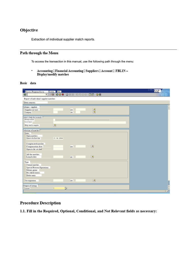 FBL1N - Individual vendor line item report | PDF | Computing