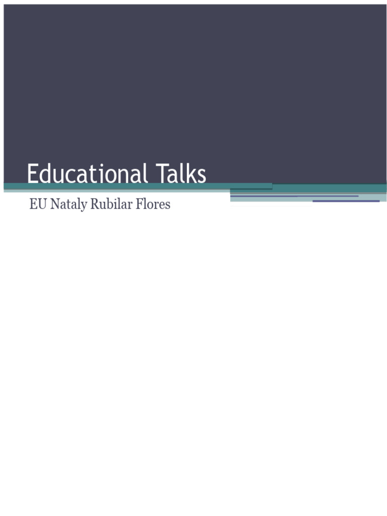 Educational Talks | PDF | Learning | Human Communication