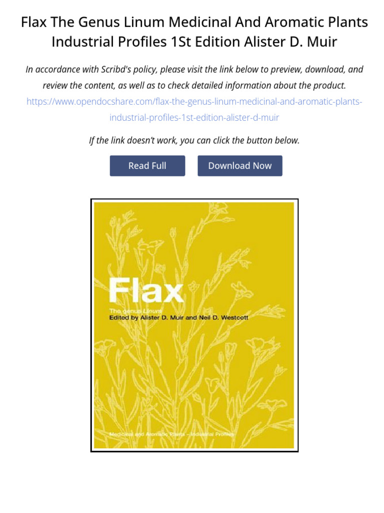 Flax The genus Linum Medicinal and Aromatic Plants Industrial Profiles ...
