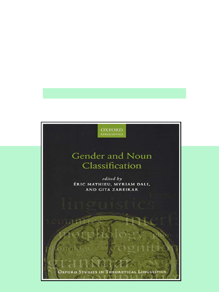 (Ebook) Gender and Noun Classification by Éric Mathieu (editor), Myriam ...