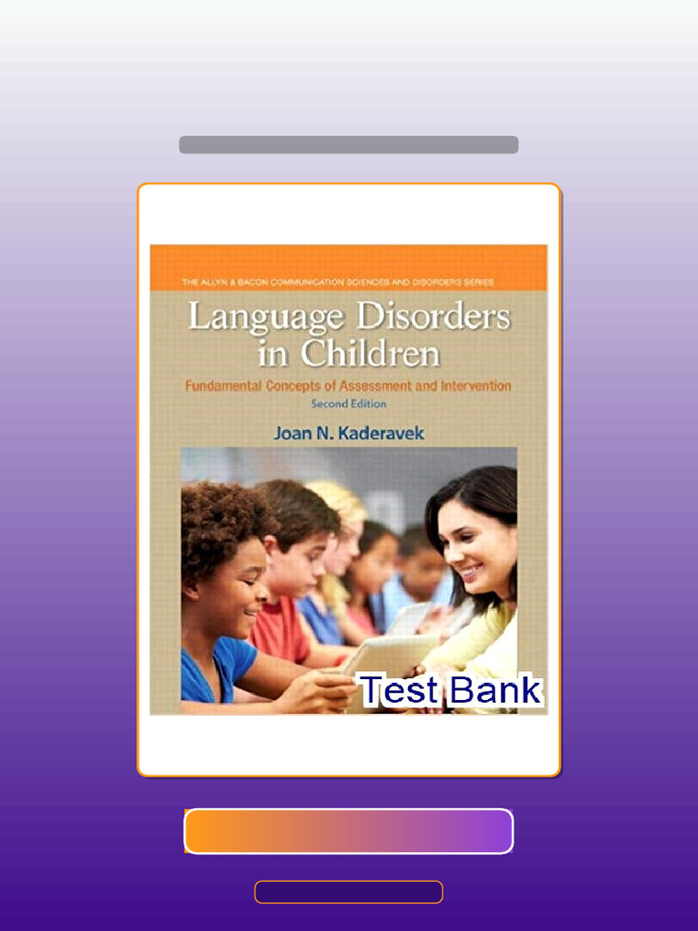 Language Disorders in Children Fundamental Concepts of Assessment and ...