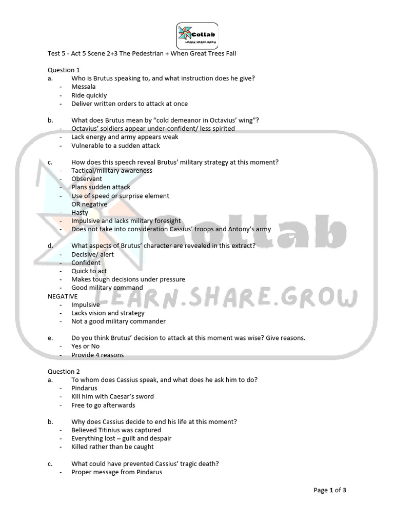 Test 5 Answers | PDF | Augustus
