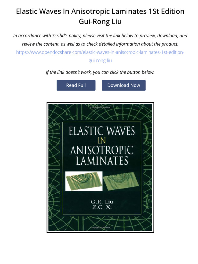Elastic Waves in Anisotropic Laminates 1st Edition Gui-Rong Liu | PDF ...