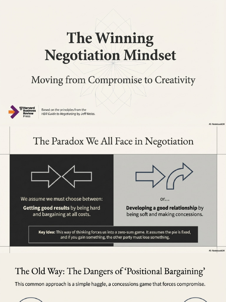 The Winning Negotiation Mindset | PDF