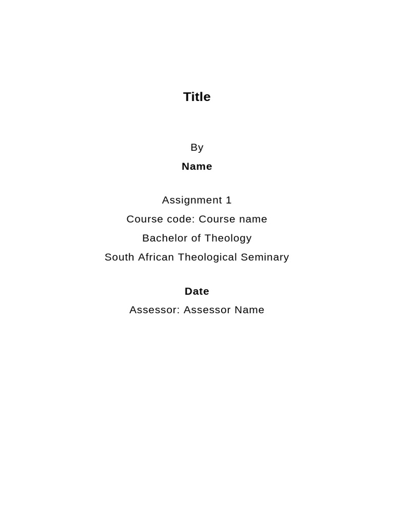 Assignment Template Cover Page (1) | PDF