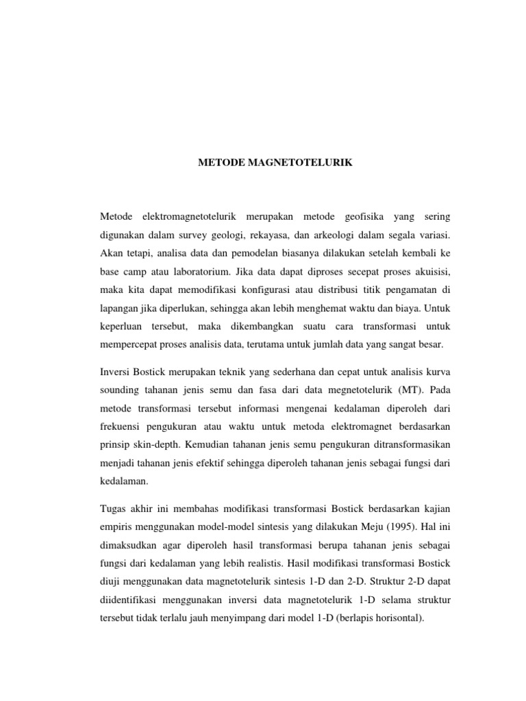 Makalah Magnetoteluric | PDF