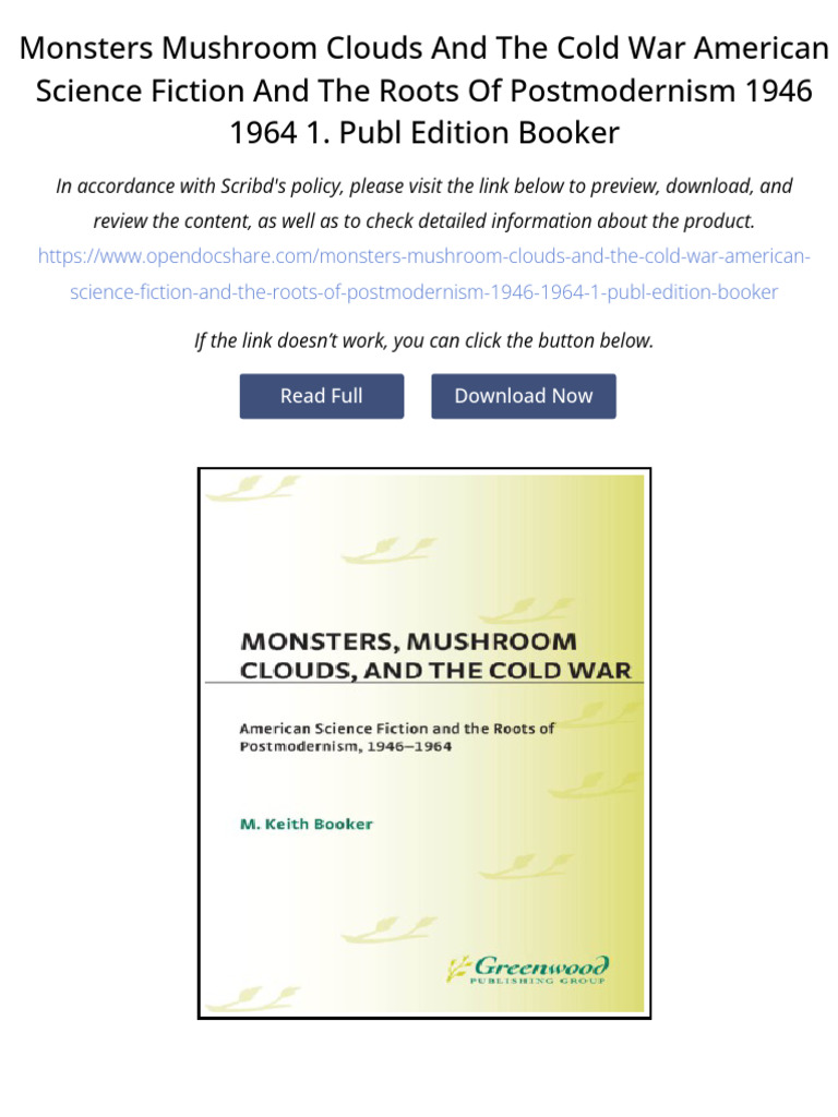Monsters mushroom clouds and the Cold War American science fiction and ...