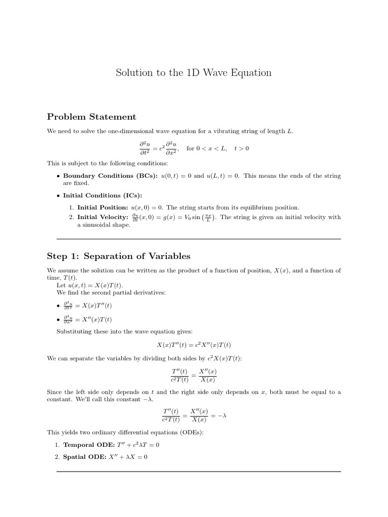 FEM Galerkin (2) | PDF | Ordinary Differential Equation | Wave Equation