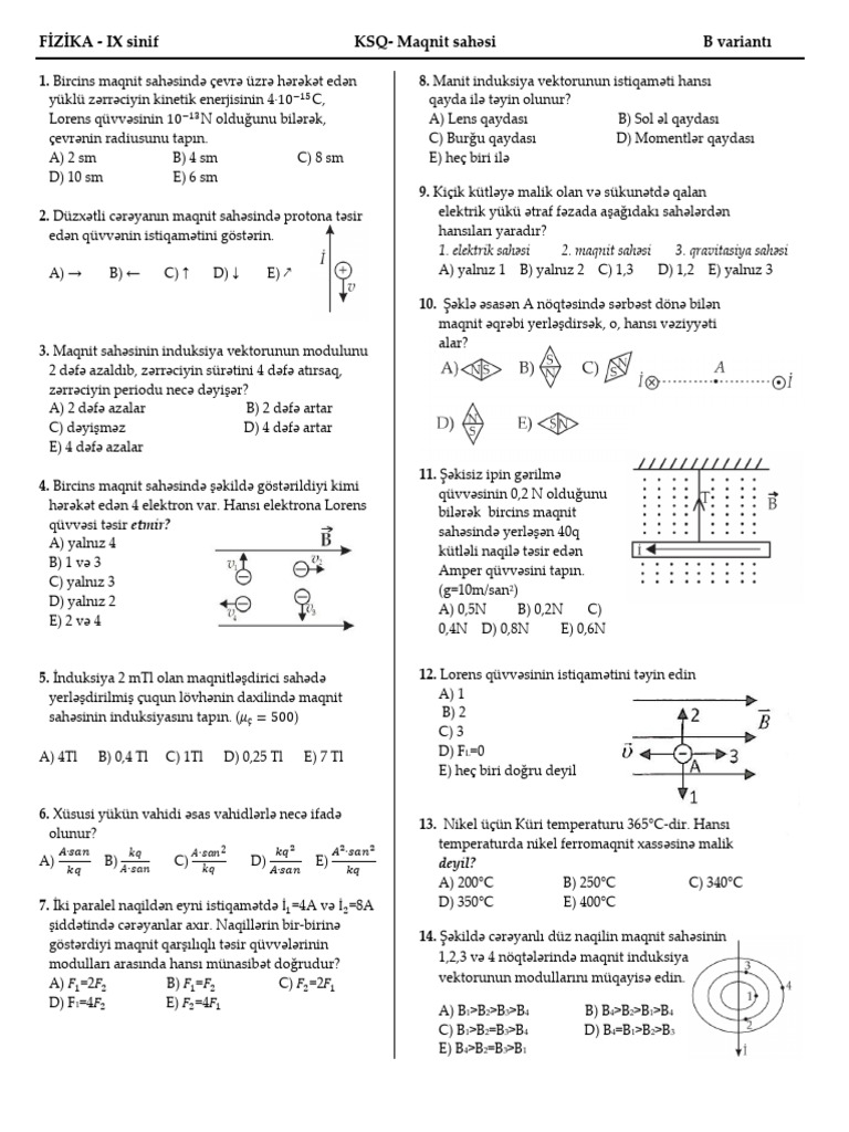 9-Maqnit Sahəsi B | PDF