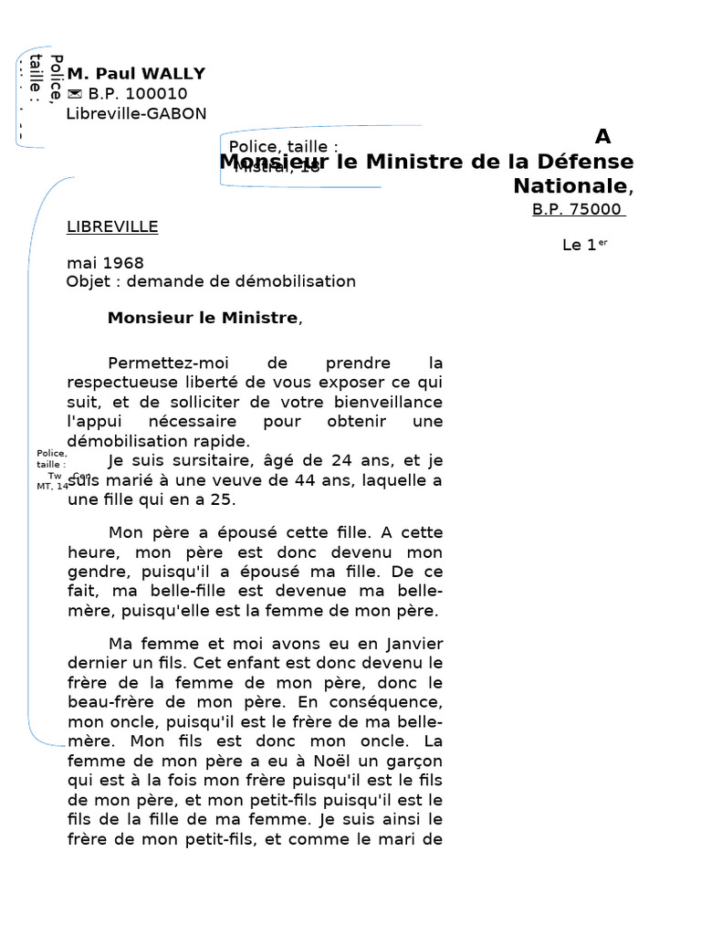 Demande de démobilisation humoristique | PDF