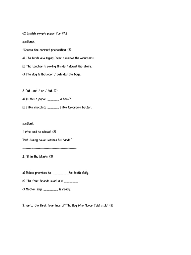 G2 Pa2 Sample Paper | PDF