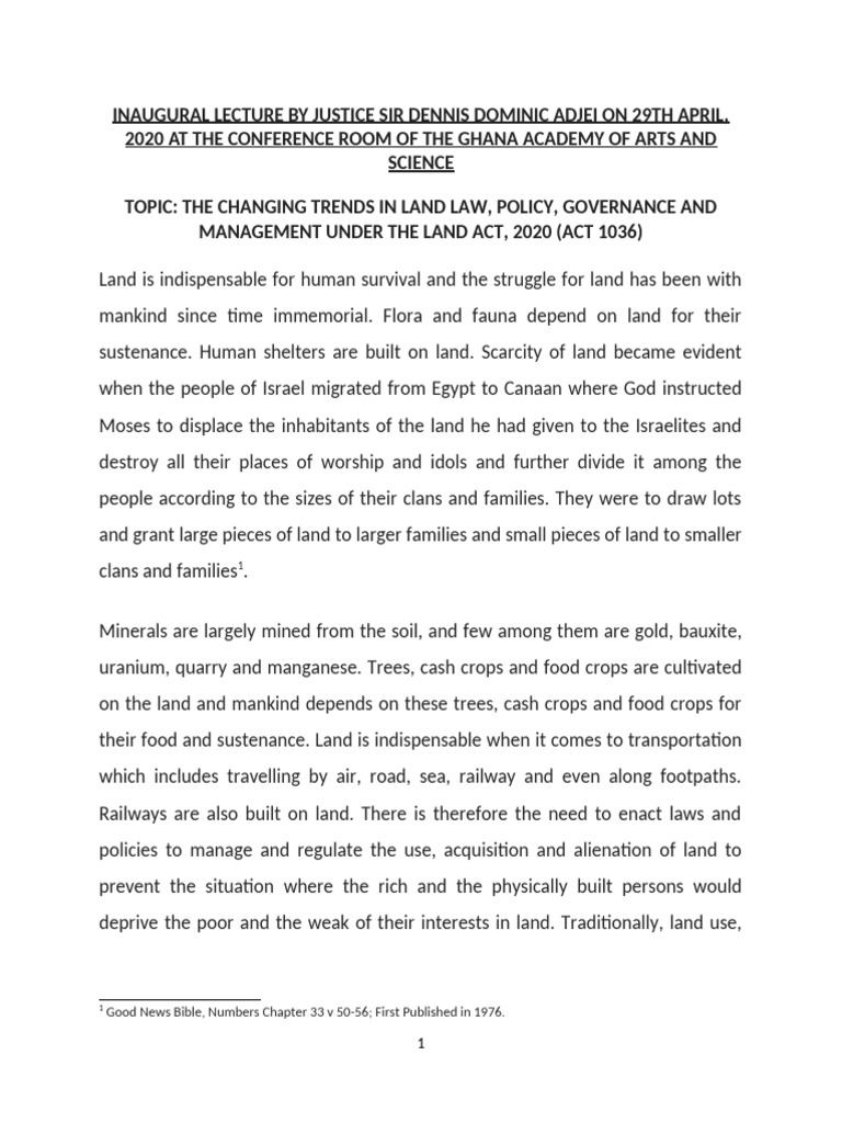 Inaugural Lecture by Justice Sir Dennis Dominic Adjei on 29th April1 (4 ...