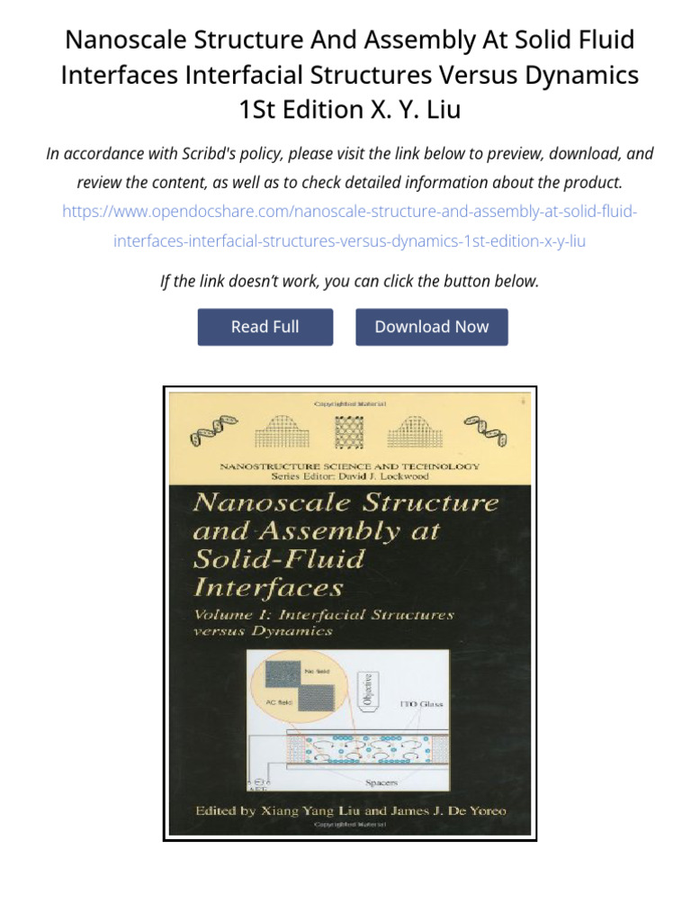 Nanoscale Structure and Assembly at Solid Fluid Interfaces Interfacial ...