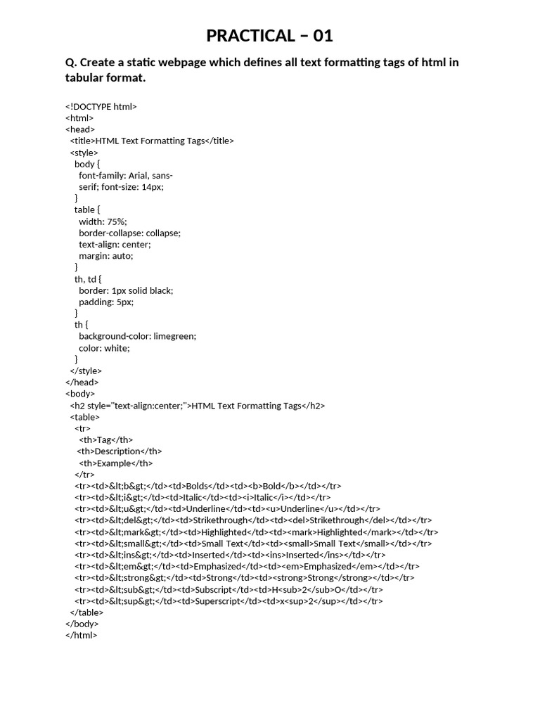 HTML Webpage Examples and Code | PDF | Login | Html
