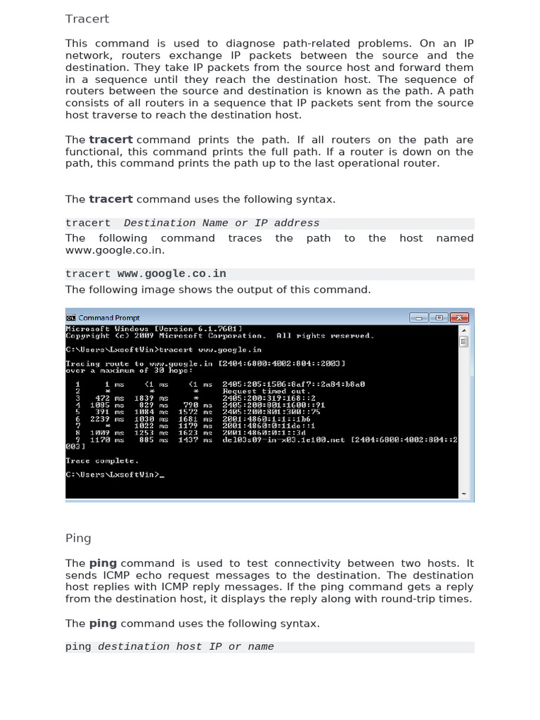 Experiment Networking Commands Pdf Port Computer Networking