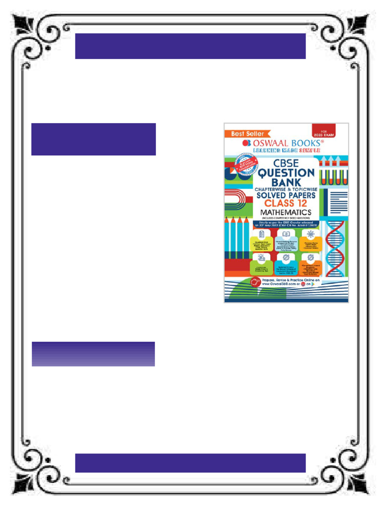 CBSE Question Bank Class 12 Mathematics Book Based On Latest Board ...