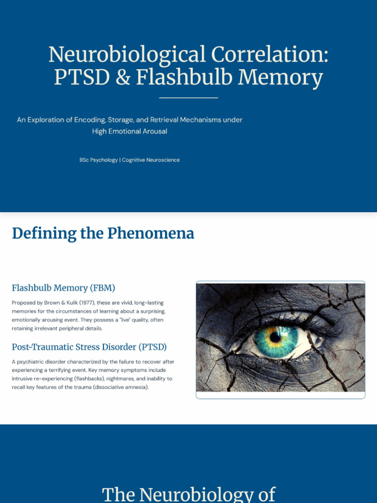 Neurobiological Correlation of PTSD and Flashbulb Memory | PDF