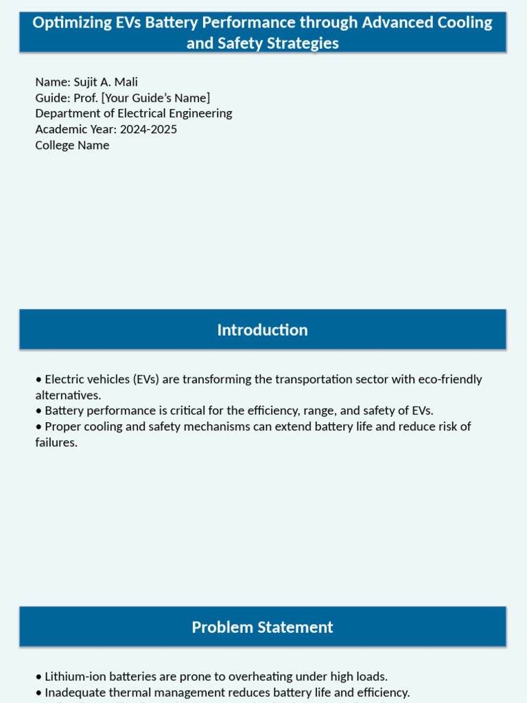 Final Creative EV Battery Project PPT | PDF | Electric Vehicle | Simulation