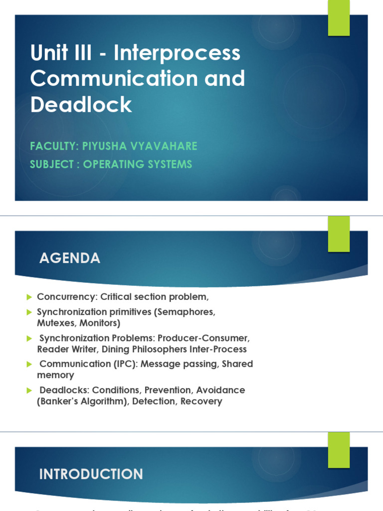 Unit III - Interprocess Communication and Deadlock ( | PDF | Process ...