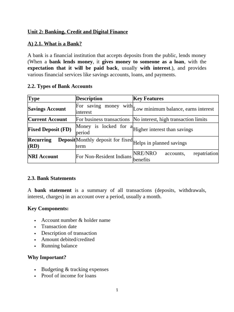 PFM Unit2 Notes | PDF | Phishing | Loans