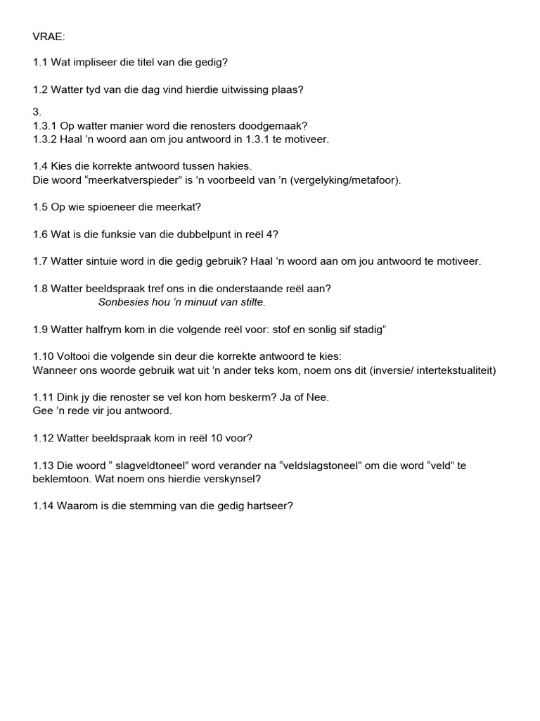 Die Laaste Renoster_vrae Verminder | PDF