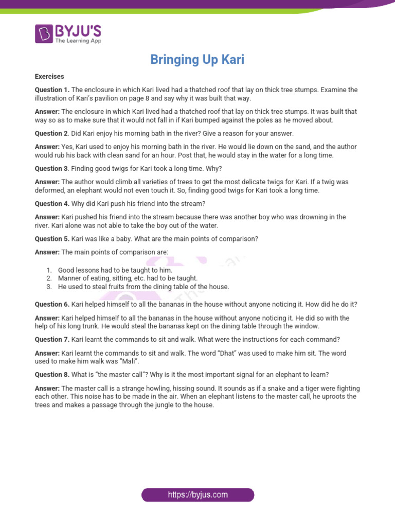 NCERT Solutions for Class 7 English Supplementary Chapter 2 Bringing Up ...