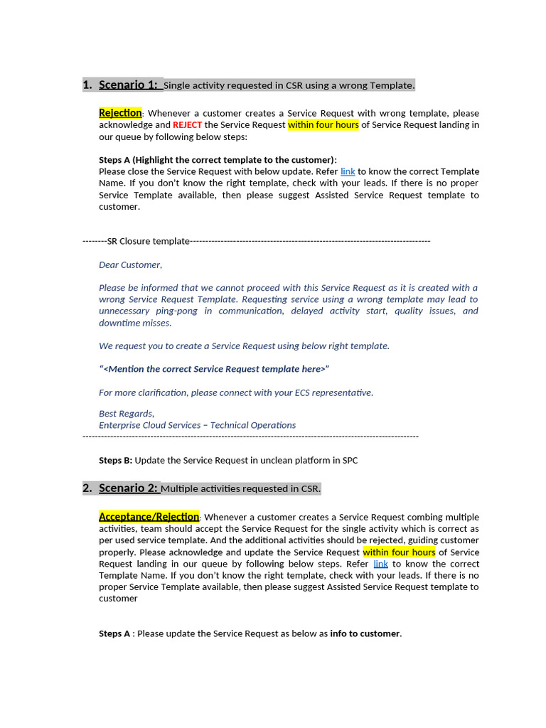 SOP- Wrong Template Guidance_v2 | PDF