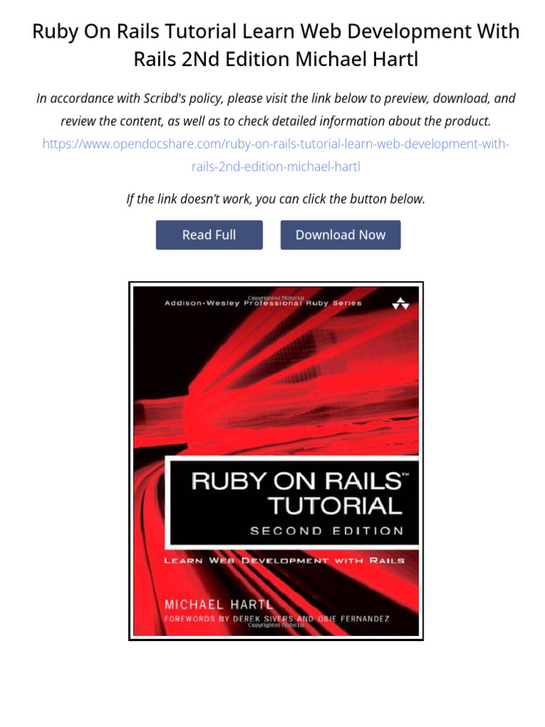 Ruby on Rails Tutorial Learn Web Development with Rails 2nd Edition ...