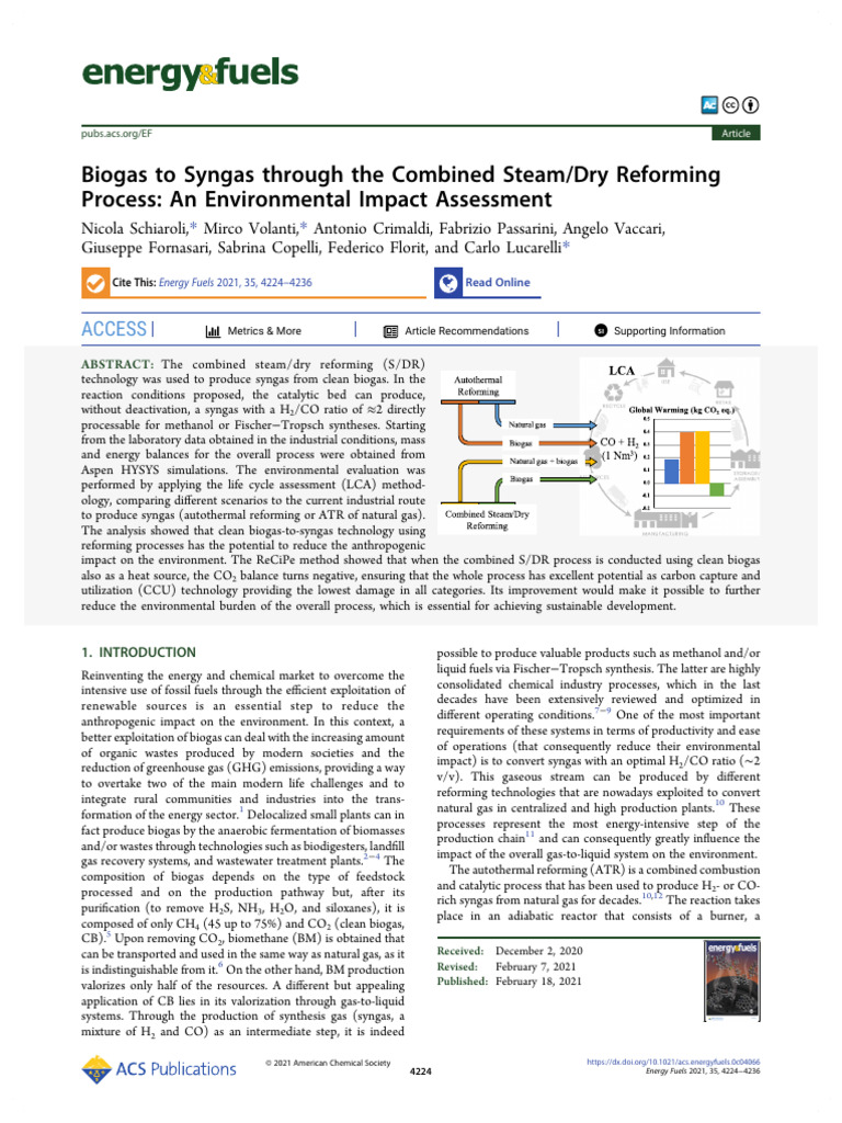 Paper; Aspen HYSYS Eqbm | PDF | Methane | Life Cycle Assessment