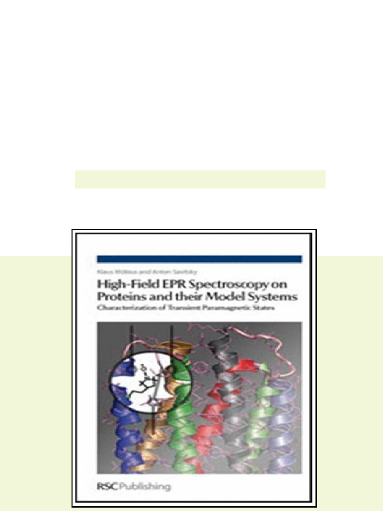 (Ebook) High-Field EPR Spectroscopy On Proteins and Their Model Systems ...