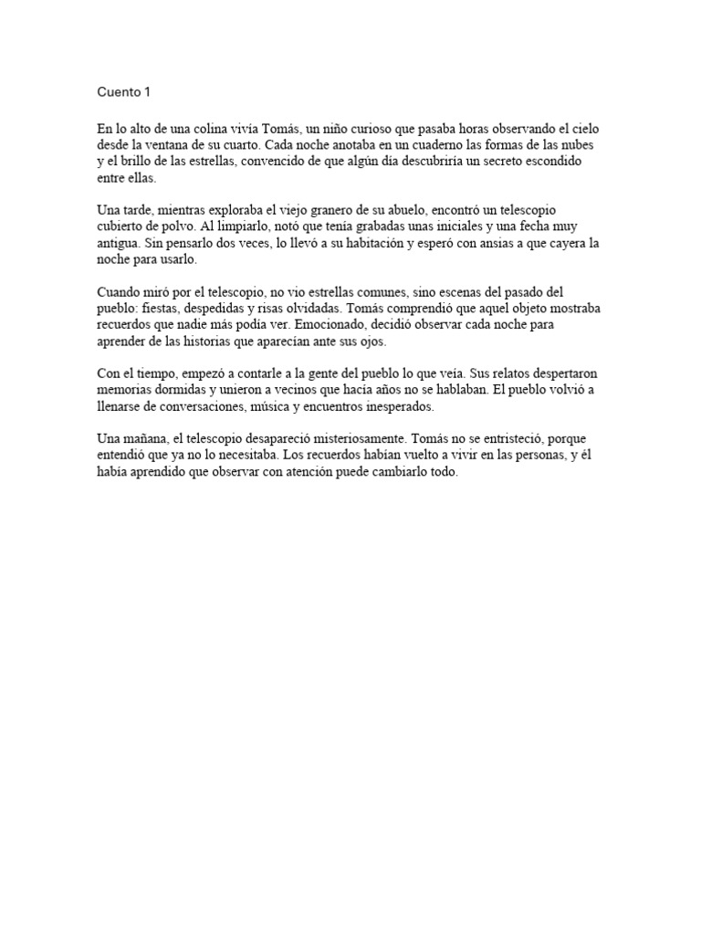 Cuento 1 | PDF