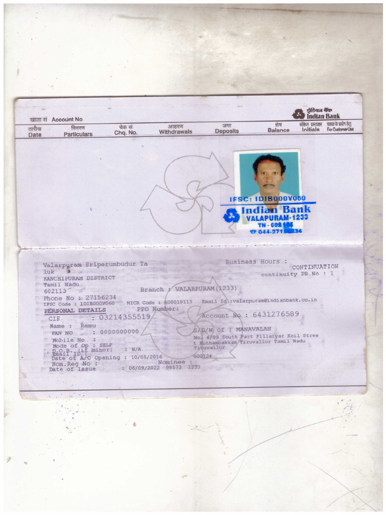 Ramu Bank Book | PDF