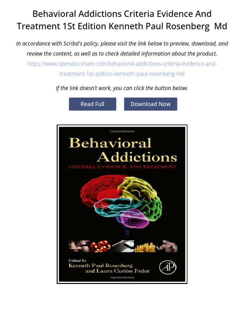 Behavioral Addictions Criteria Evidence and Treatment 1st Edition ...