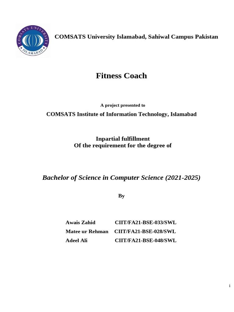 Fitness Coach Report | PDF | Augmented Reality | Human–Computer Interaction