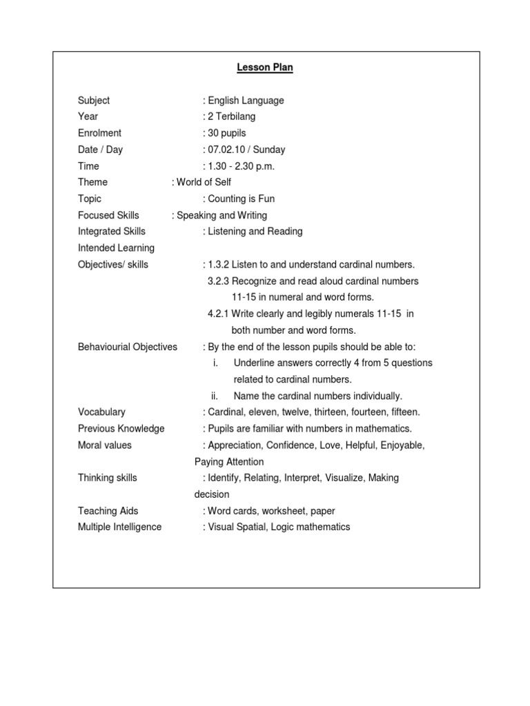 Lesson Plan Bi 2t | Download Free PDF | Lesson Plan | Vocabulary