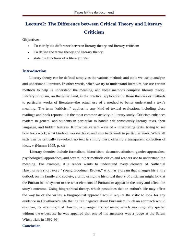 Critical Theory vs. Literary Criticism | PDF | Theory | Literary Criticism