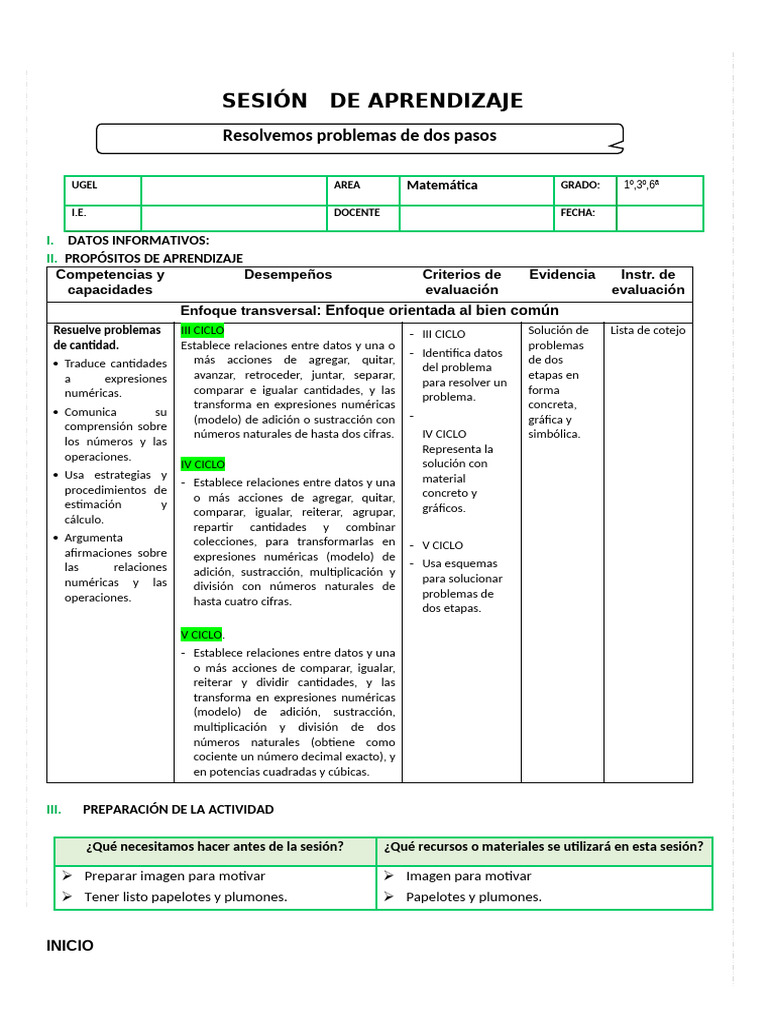 MAT-Resolvemos Problemas de Dos Pasos - UNIDOCENTE | PDF | Sustracción ...