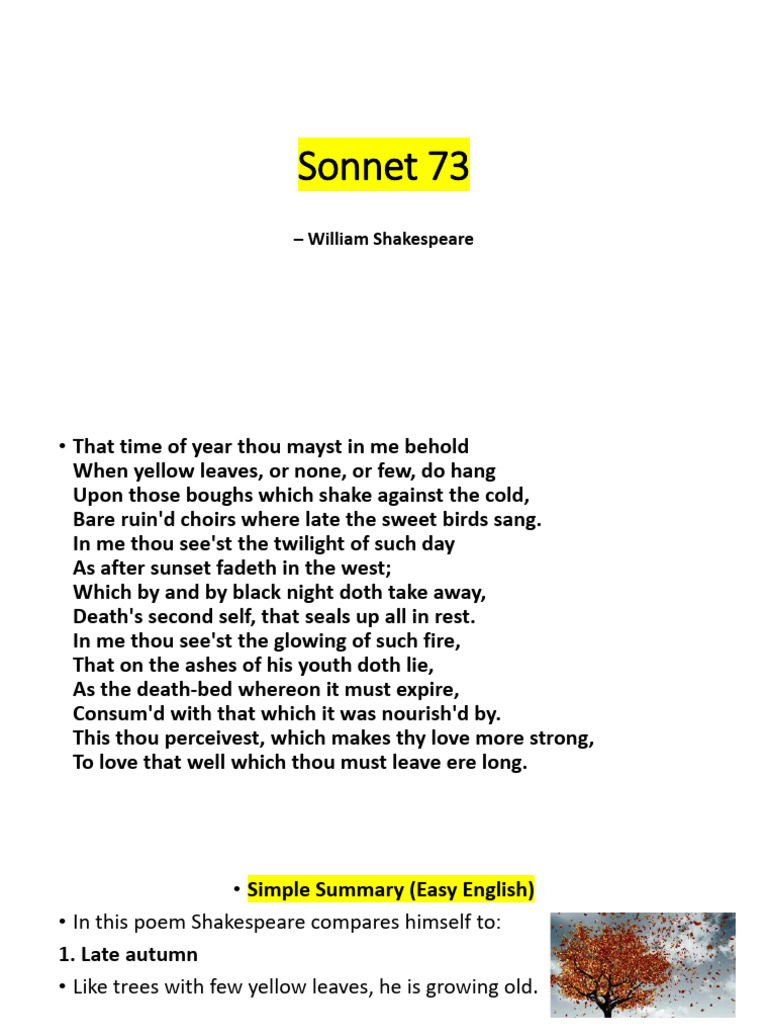 Sonnet 73 | PDF | Literary Criticism | Stanzaic Form